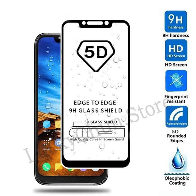 D Full Glass Protector 9H for Mi Poco F1, High Quality Scratch and Dust ...