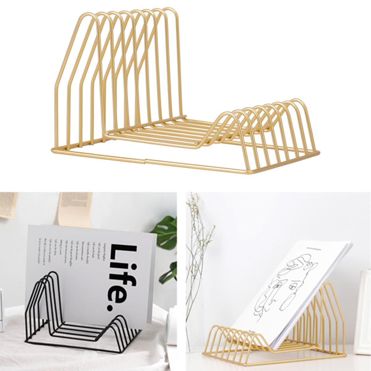 Metal Bookshelf Letter Magazine Storage Rack Tray Holder Desk ...