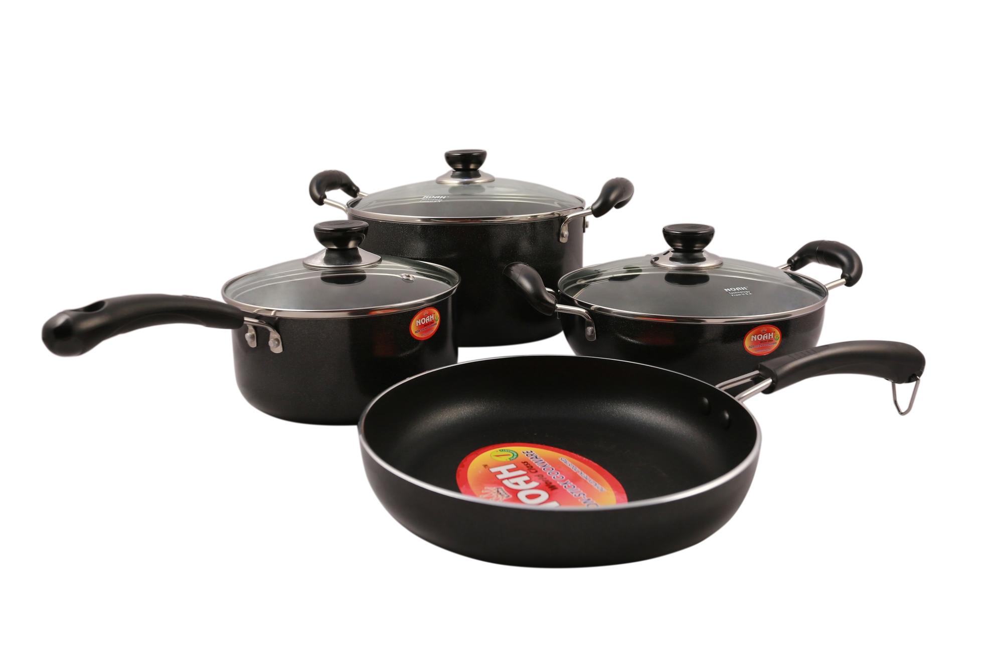 NOAH Nonstick Cookware Set - Glitter Black | Daraz.com.bd