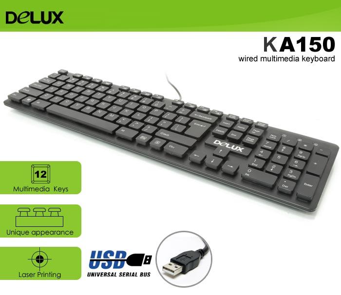 Delux Ka150 Slim Usb Wired Multimedia Keyboard | Daraz.com.bd