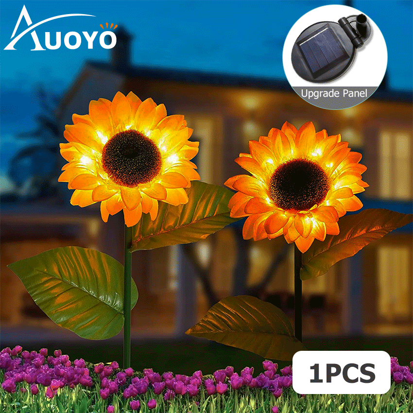 Rose Solar Lights Outdoor Garden Decorations Premium Stake Waterproof