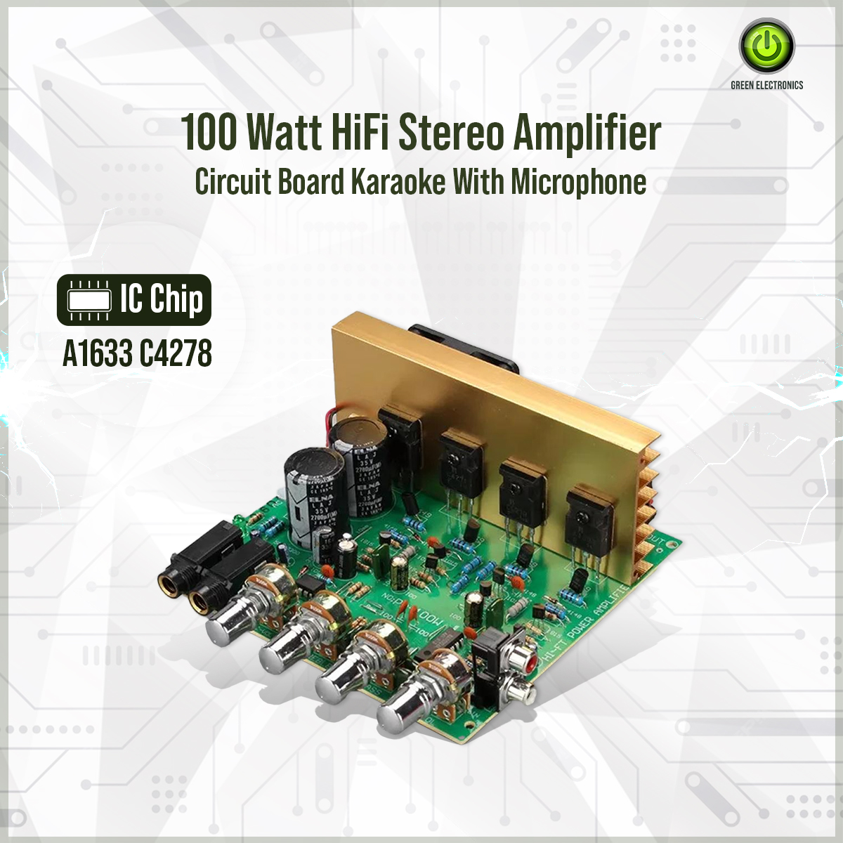 100 Watt HiFi Stereo Amplifier Circuit Board Karaoke With Microphone ...