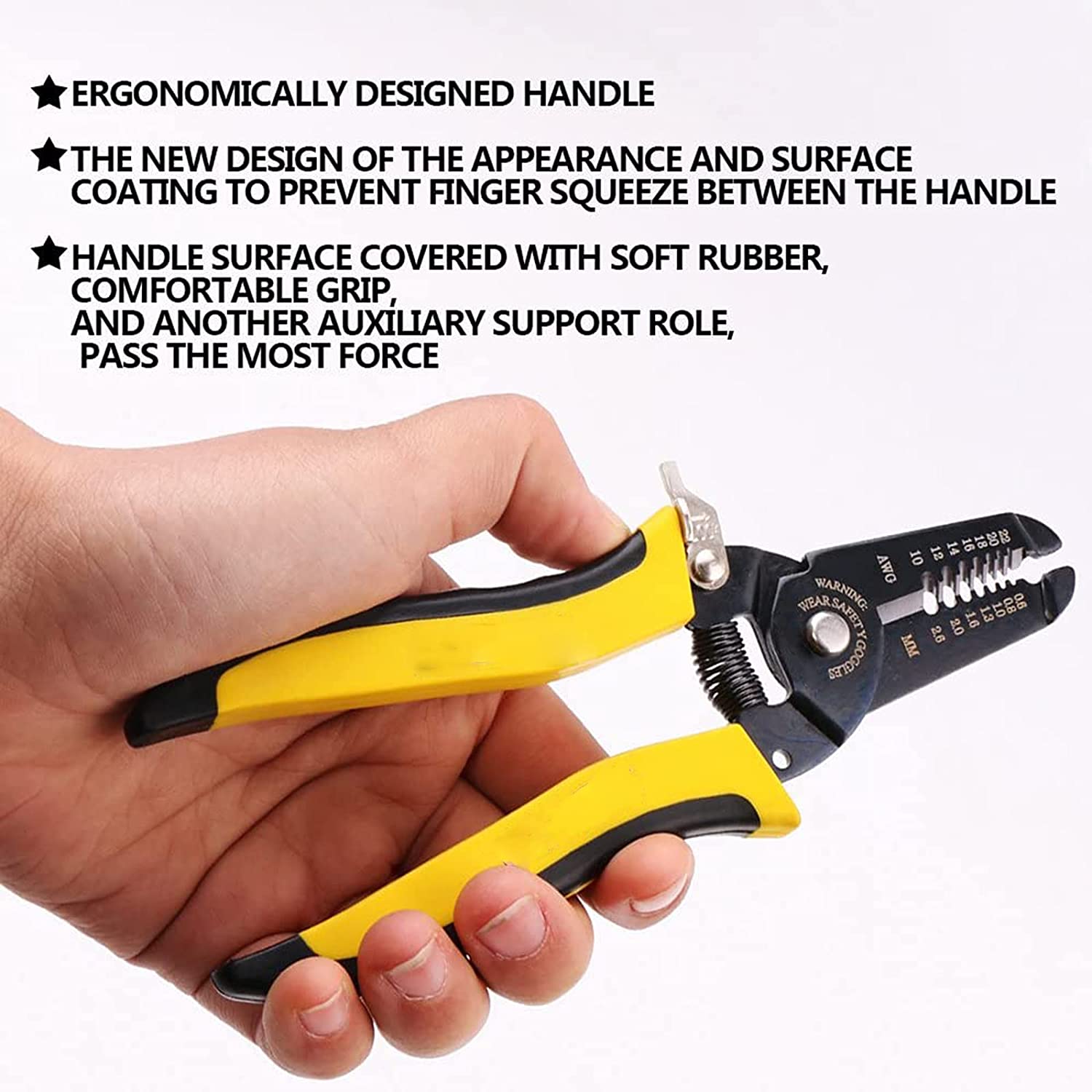 Wire Stripper Cutter Plier 10-22 AWG Heavy Duty Multifunctional Tool ...
