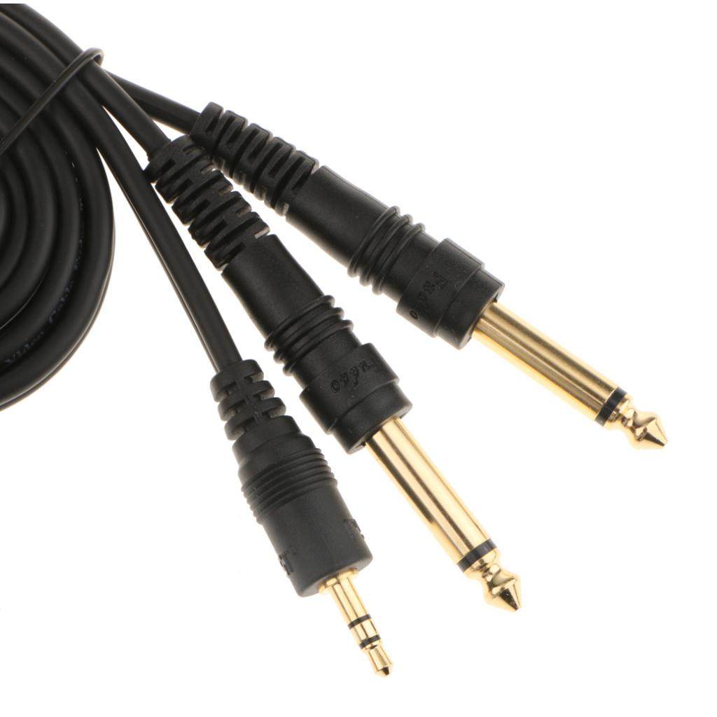 Stereo 3.5mm to Dual 6.5mm M/M Mixer Amp Y Splitter Audio Cable 2meter ...