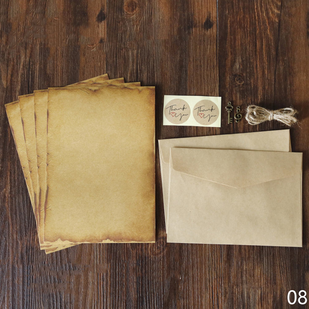 Vintage Kraft Envelope Letter Paper Set Valentine's Day Love Letter ...