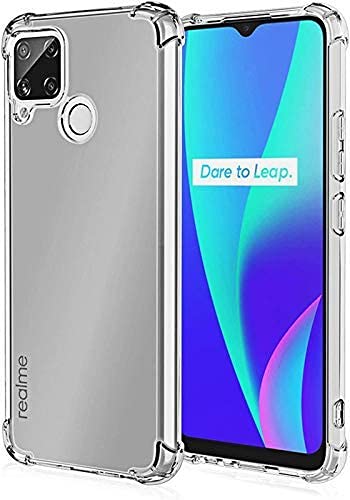 Realme c21y Flexible Clear Transparent Soft TPU Back Case Cover With Bumper
