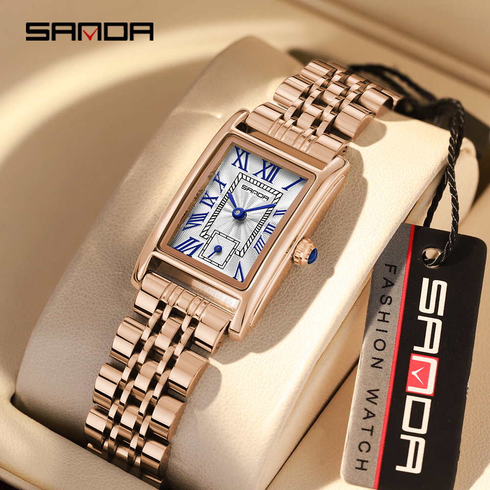 Sanda Fashion Elegant Design Rectangle Dial Water Resistant Quartz ...