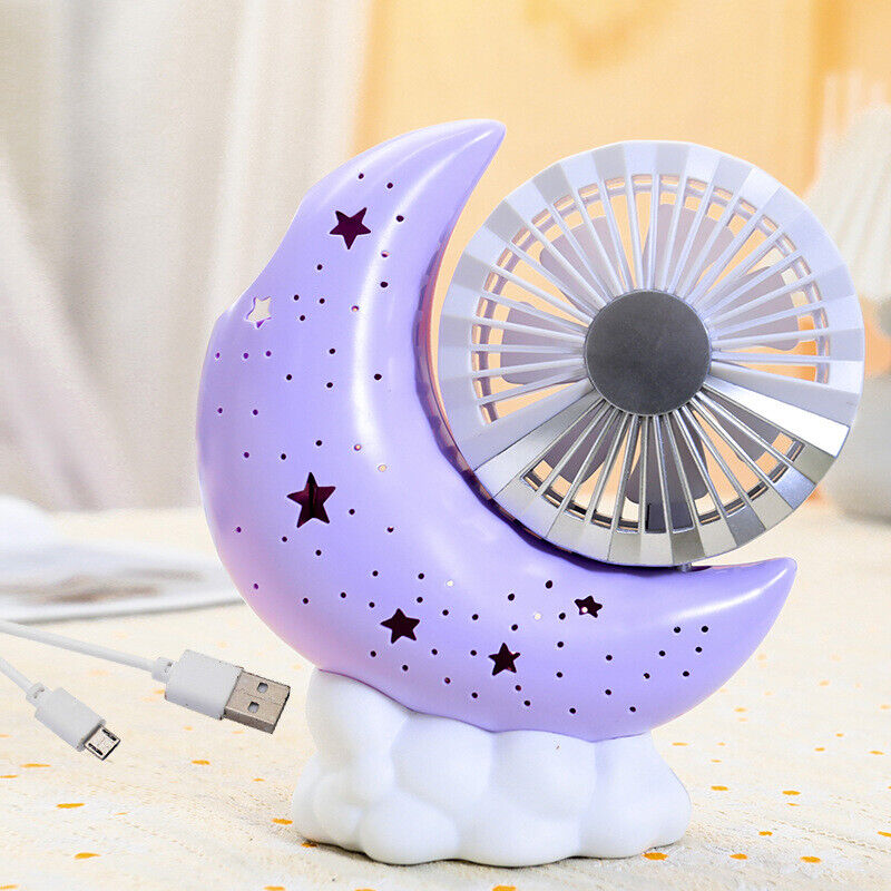 Moon Base Fan With Starry Atmosphere Light And Adjustable Angle Pen ...
