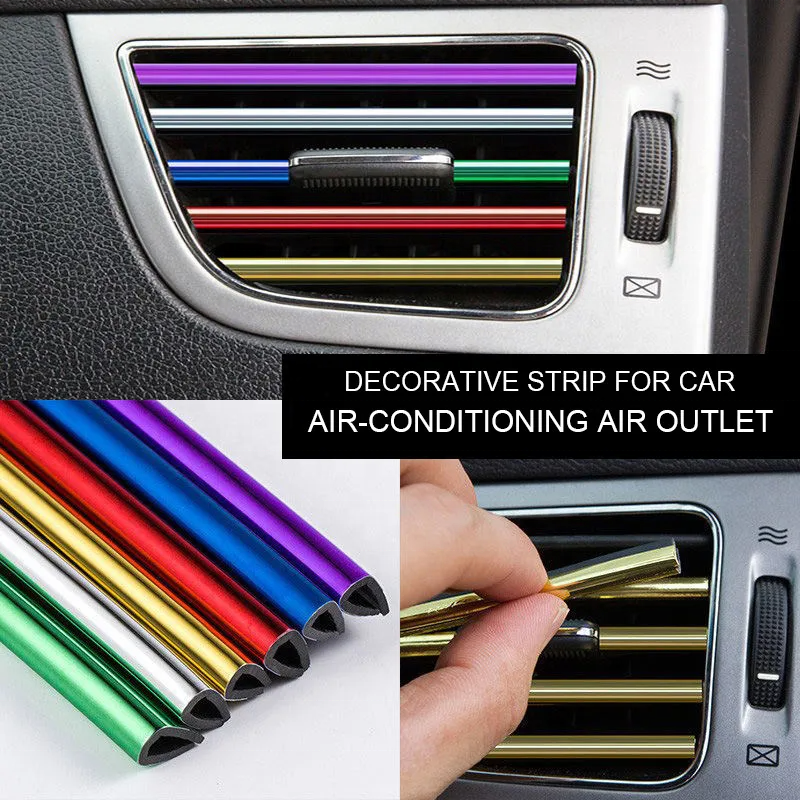 4Pcs 20cm Car Air Conditioner Vent Outlet Trim Strip U Shape Chrome ...