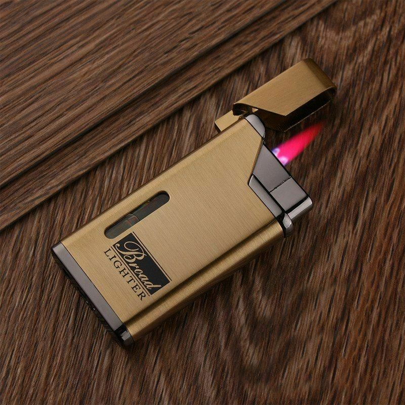 Red Flame Windprof Lighter Inflatable Cigarette Cigar Metal Ultra-Thin ...