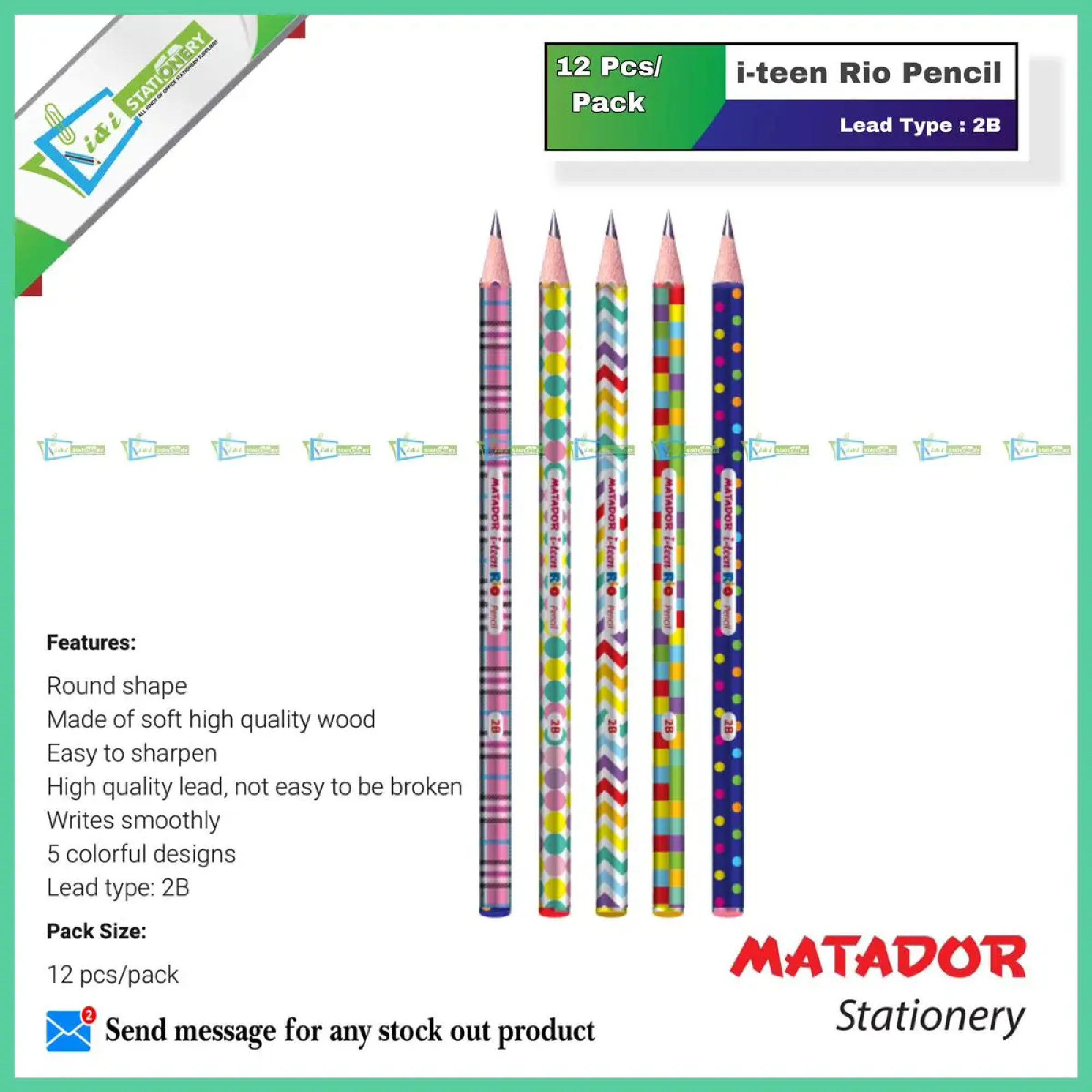 MATADOR i teen Rio Pencil 2B Pack of 12 pcs | Daraz.com.bd