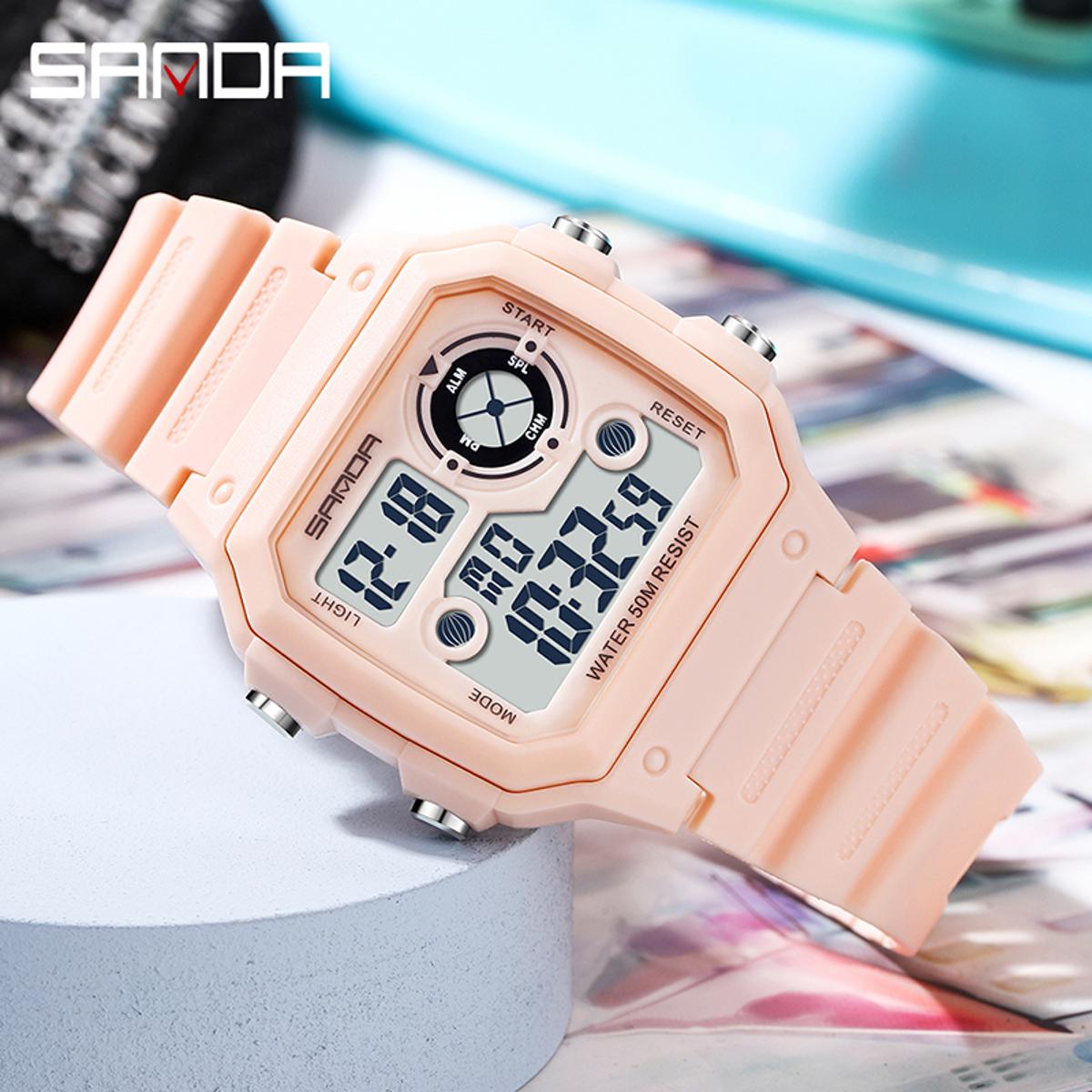 SANDA Men's Watch LED Display Watch Digital Waterproof Men's Fashion ...