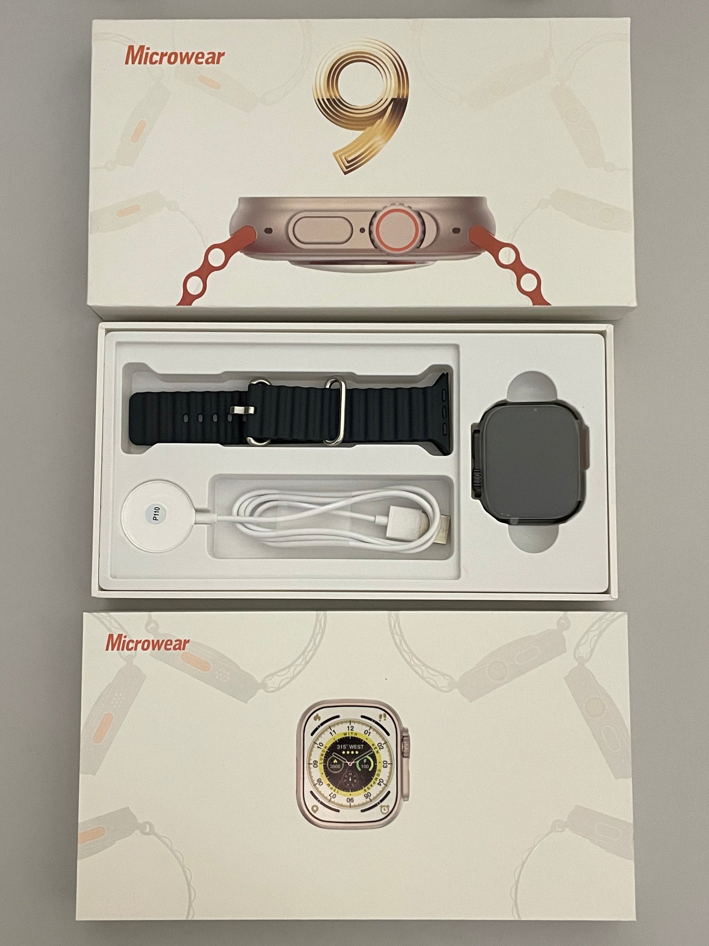 Microwear U9 Ultra Max 2 Smart Watch Series Ultra 9 Compass 2.2 Screen ...