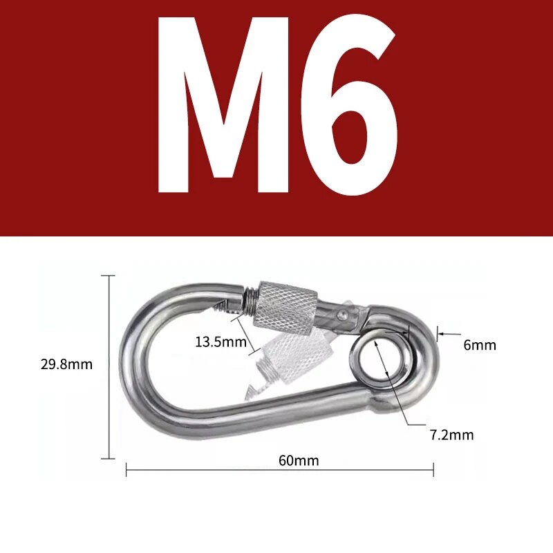 304 Stainless Steel Screw Lock Climbing Gear Carabiner Quick Links ...