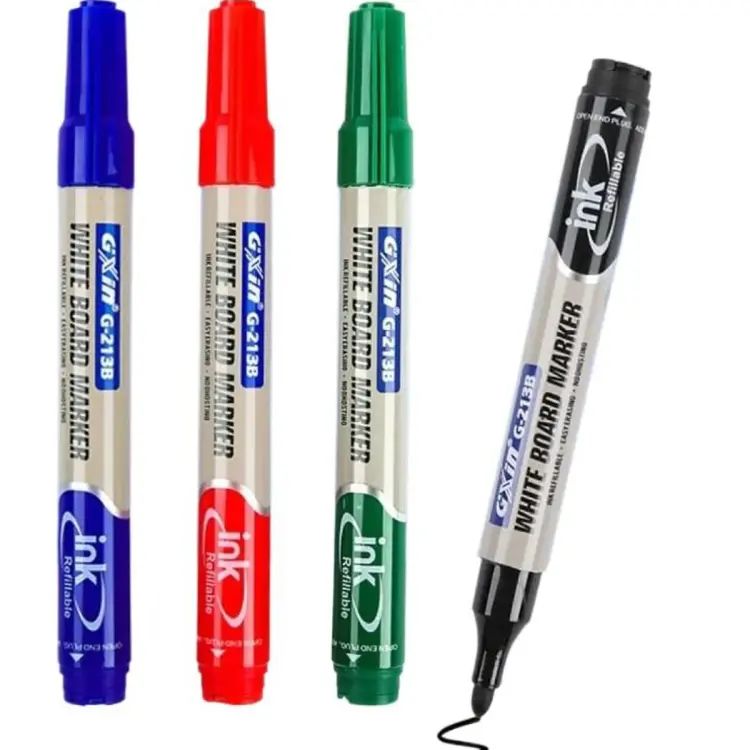GXin G-213B Multi-Color Classic Refillable White Board Marker Pen- 4 ...