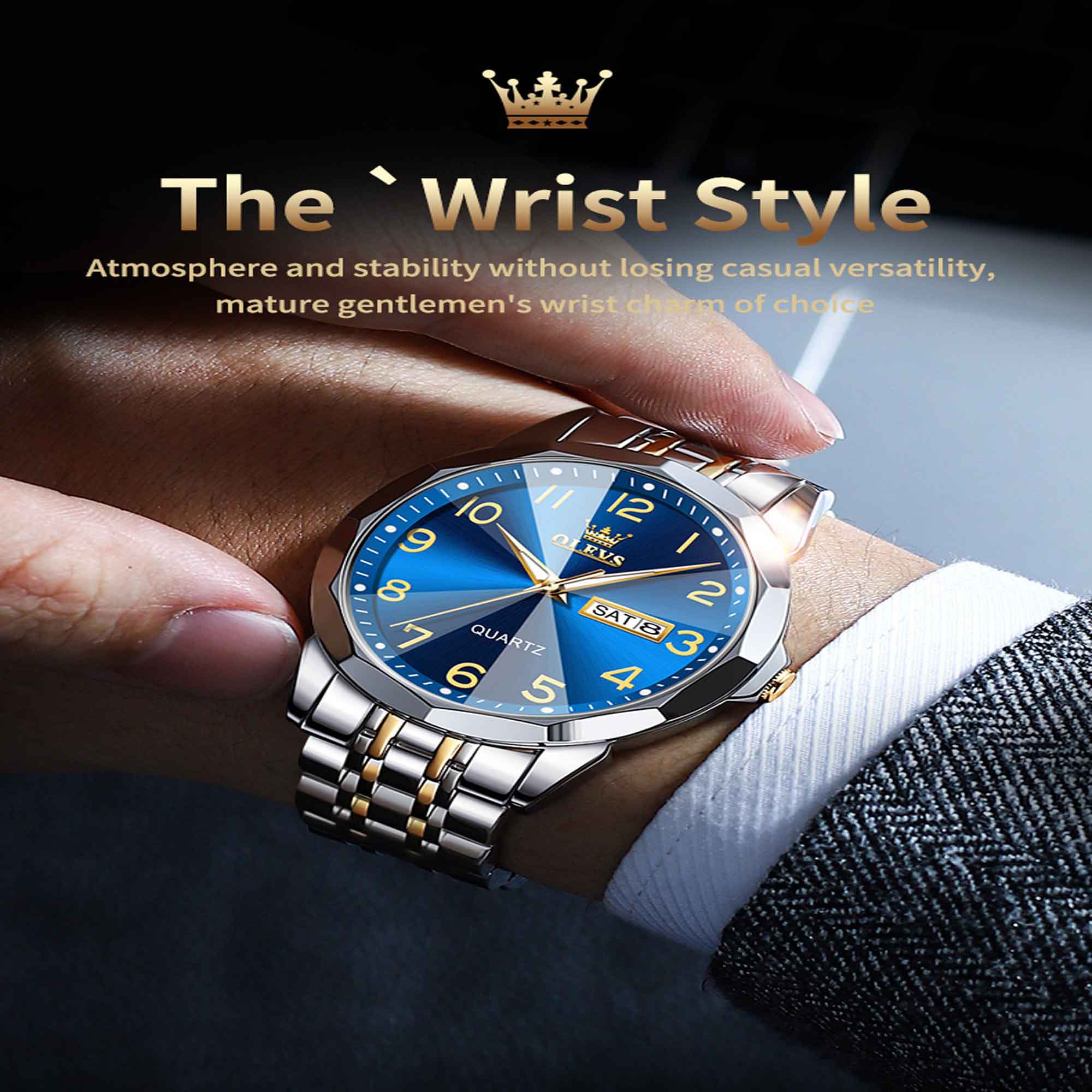 OLEVS (Model Number : 9970G) Luxury Fashion Quartz Watch for Men ...