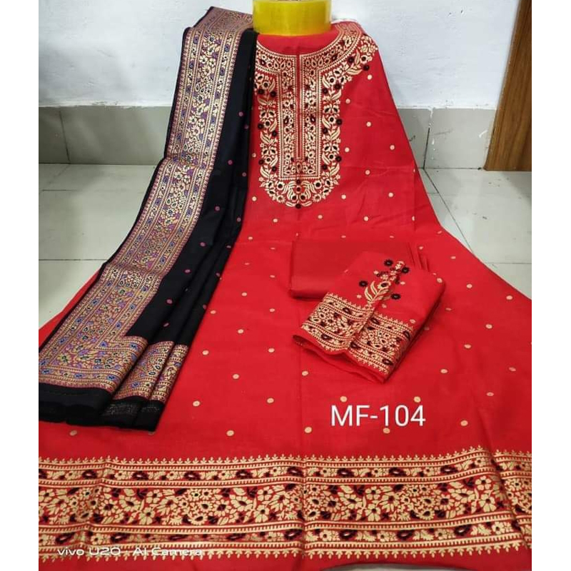 Unstitched Cotton Afsan Print Three Piece For Women - Dress For Girls ...
