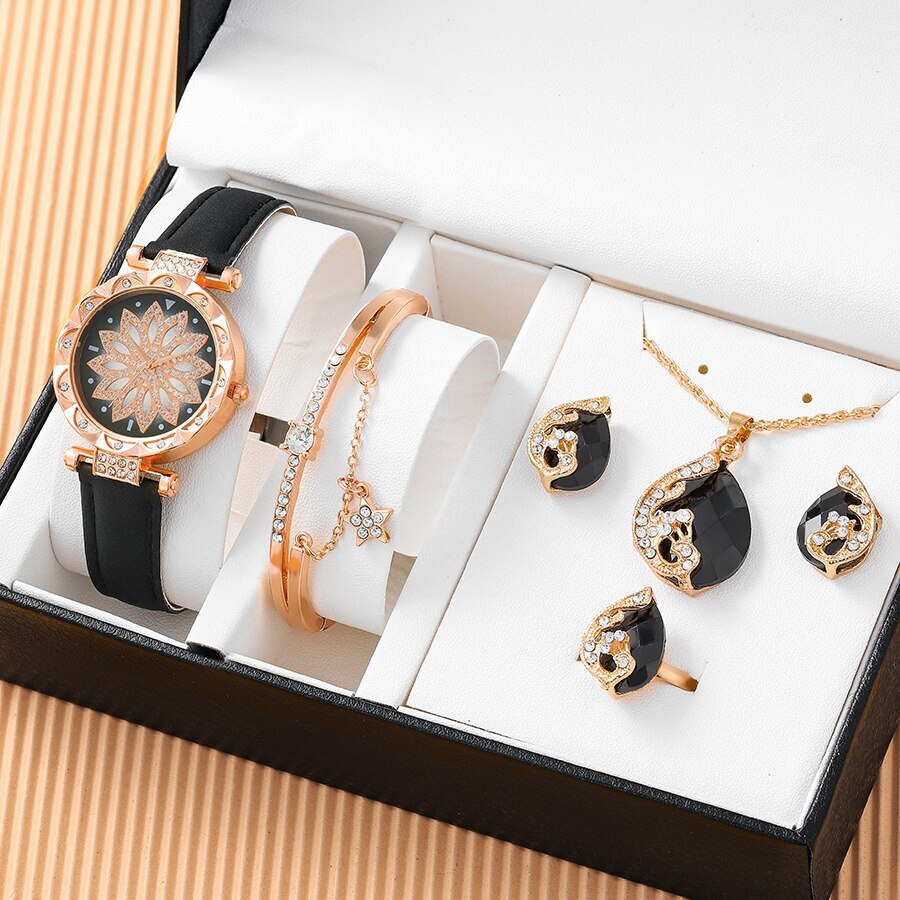 Fopul mall 6pc Set Elegant Female Bracelet Watches Women Watches ...