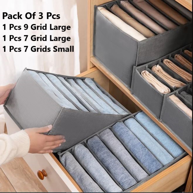 3 Pcs Cloth Storage Box 3Pcs/Set Closet Storage drawer divider, Cloth ...