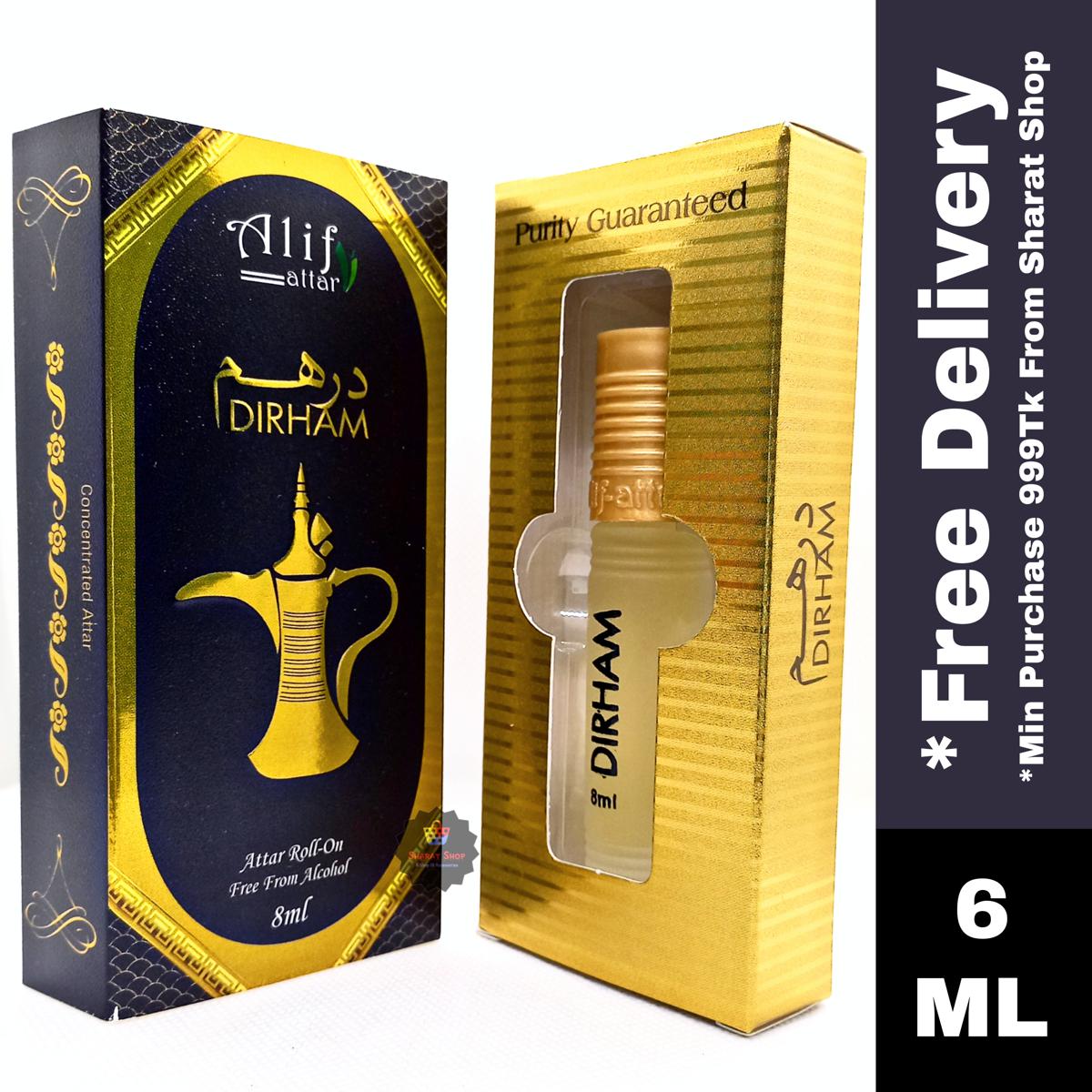 Alif Dirham Attar Long Lasting Roll On Non Alcoholic Perfume (Halal ...