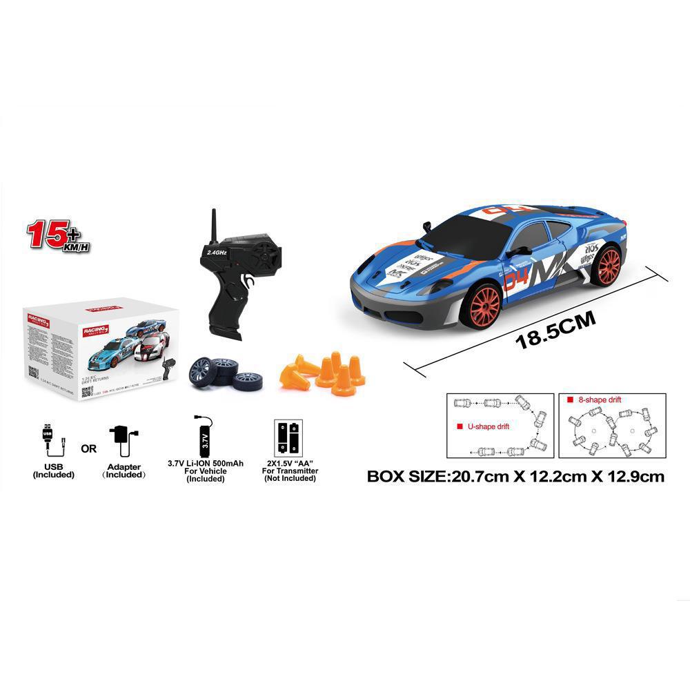 GC RC Car 1:24 Remote Control Car With Lights Rechargeable Battery 4 ...