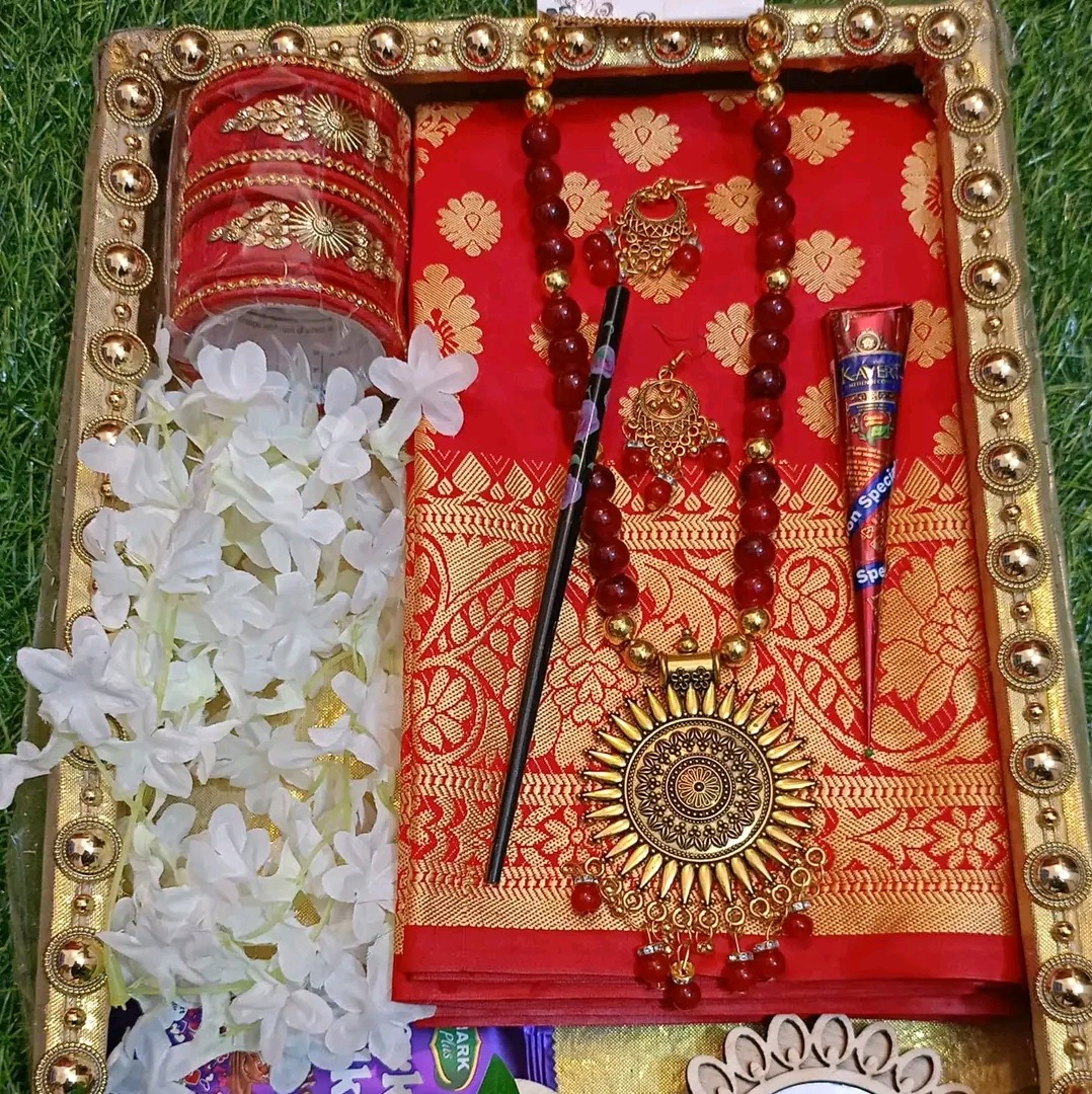 Tangail Katan Shari Combu Set For Women ( Gift Package ) | Daraz.com.bd