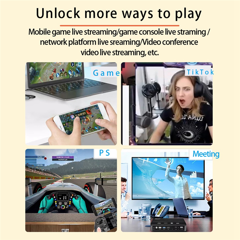 4K -Compatible to Type-C+USB Video Capture Card 1080P USB Computer Game ...