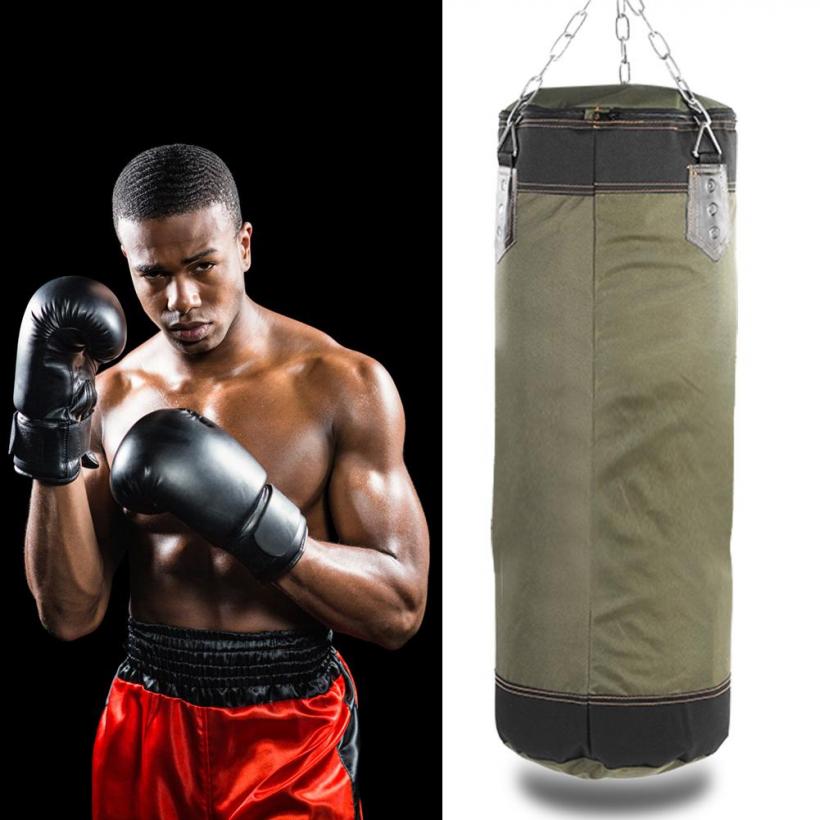 Empty boxing sand bag han g kick sandbag training fight karate punch ...