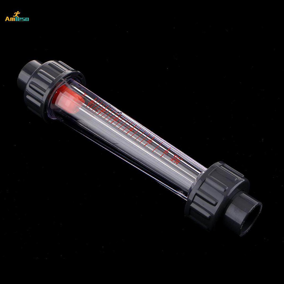 Water Liquid Flow Measuring Tube Rotameter Flowmeter 10-100L/H Grey+ ...