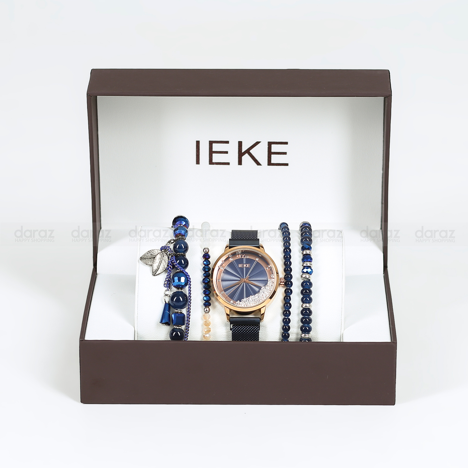 IEKE 88055 Standard Royal Blue Mesh Stainless Steel Analog Watch For ...