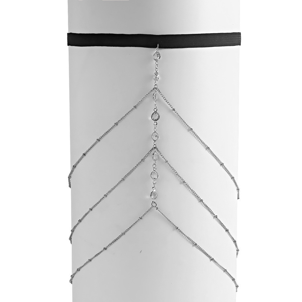 European And American Beach Imitation Pearl Leg Chain Simple Geometric ...