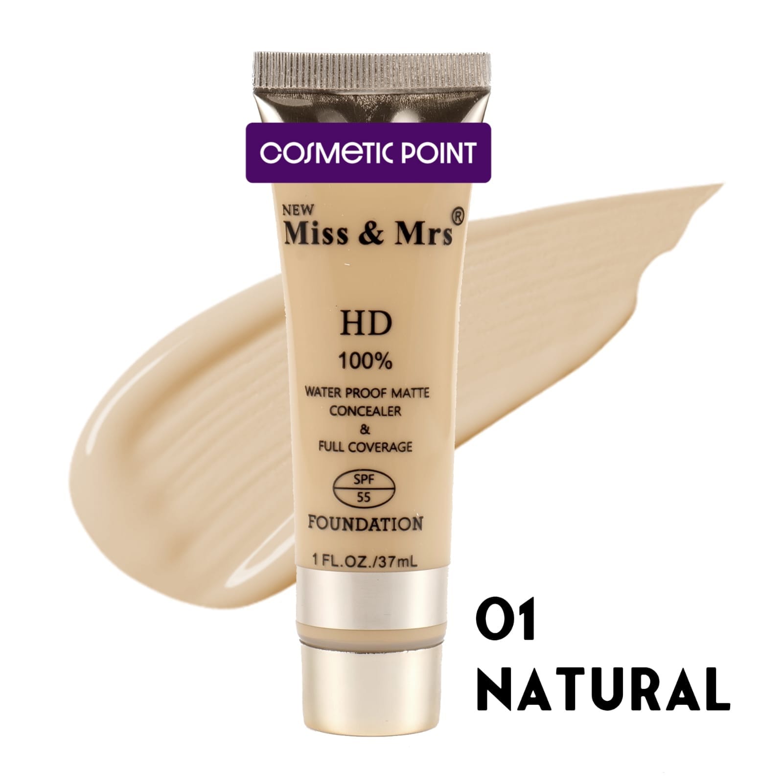 HD Water Proof Matte Conceler & Full Coverage Foundation( 01 NATURAL ...