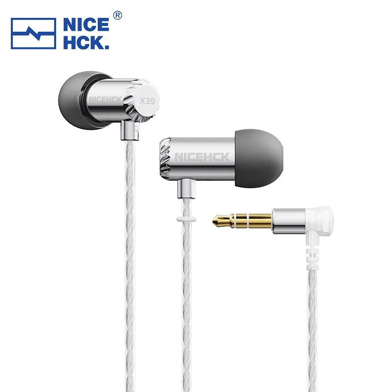 NiceHCK X39 3.5mm L Plug HIFI Wired In-Ear Earphone Mini 6mm Titanium Plated Dynamic Earbud HD ...