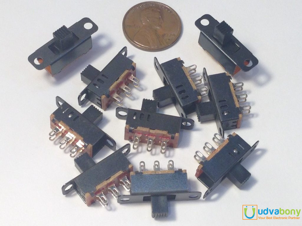 Slide Switch 3 Positions 6 Pin DPDT Panel Mounting-10Pcs | Daraz.com.bd