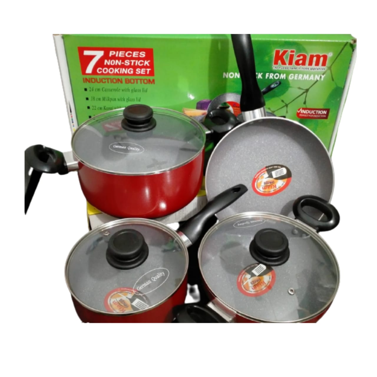 Kiam Non Stick 7 Pcs Cookware Set IB (Induction Bottom) | Daraz.com.bd