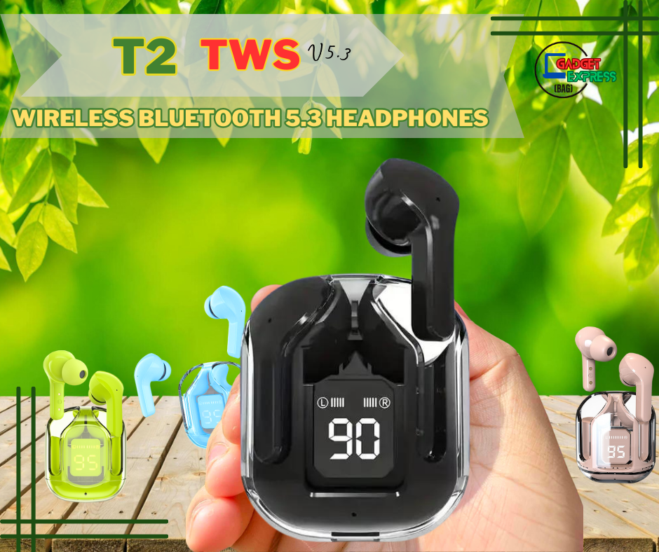T2 TWS Transparent Wireless Bluetooth 5.3 Earbuds with Transparent Shell Hands-Free Calling ...