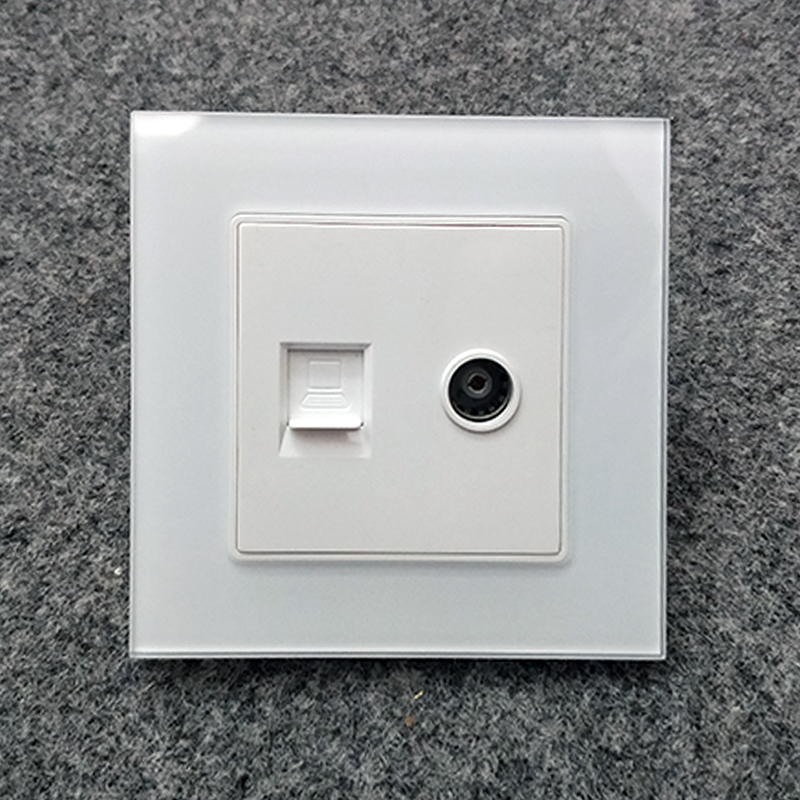 Glass Border TV Dish Computer Internet Wall Socket | Daraz.com.bd