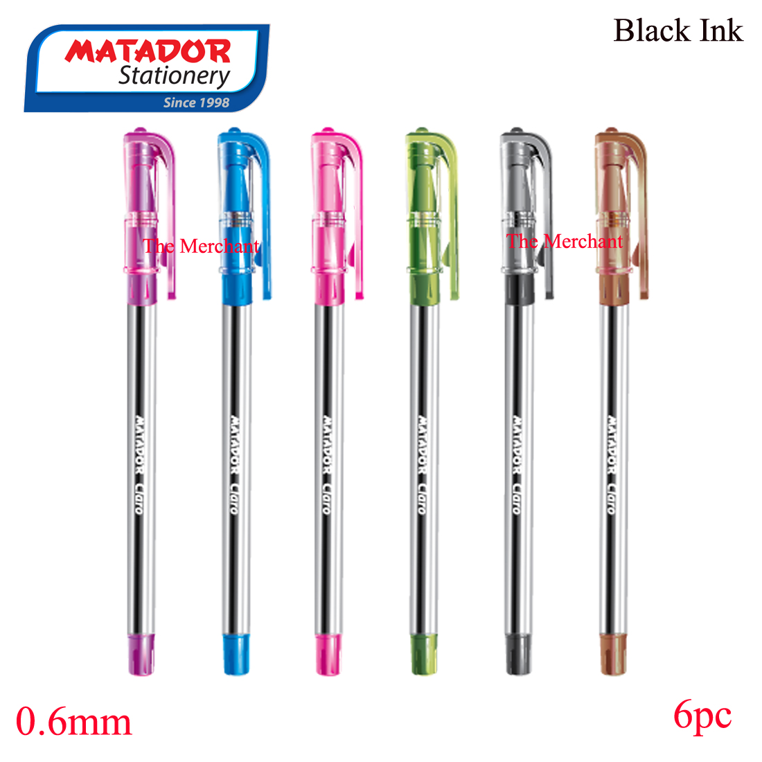 Matador Claro Ball Pen - 0.6mm - Black Ink - 6pc | Daraz.com.bd