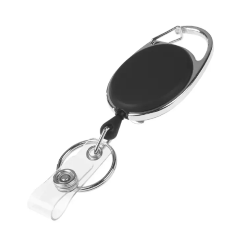 ID Card Key Chain Retractable Pull Badge Reel Recoil Belt Key Ring ...
