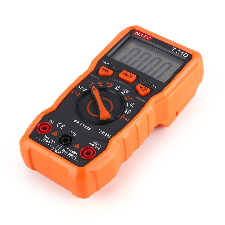 TE Digital Multimeter NJTY T21D DC/TE Volt Amp Ohm Diode NCV Mini ...