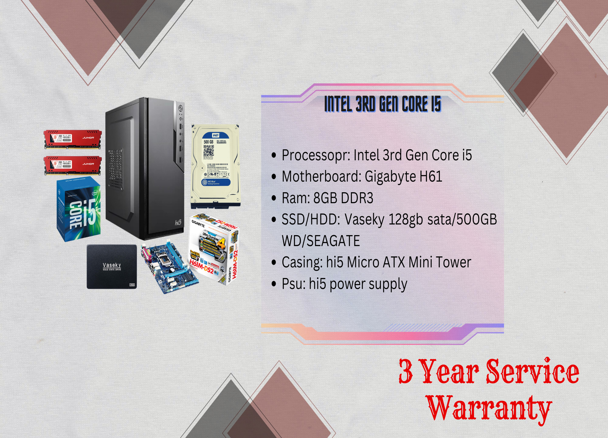 Desktop Computer Intel 3rd Gen Core i5 | Daraz.com.bd