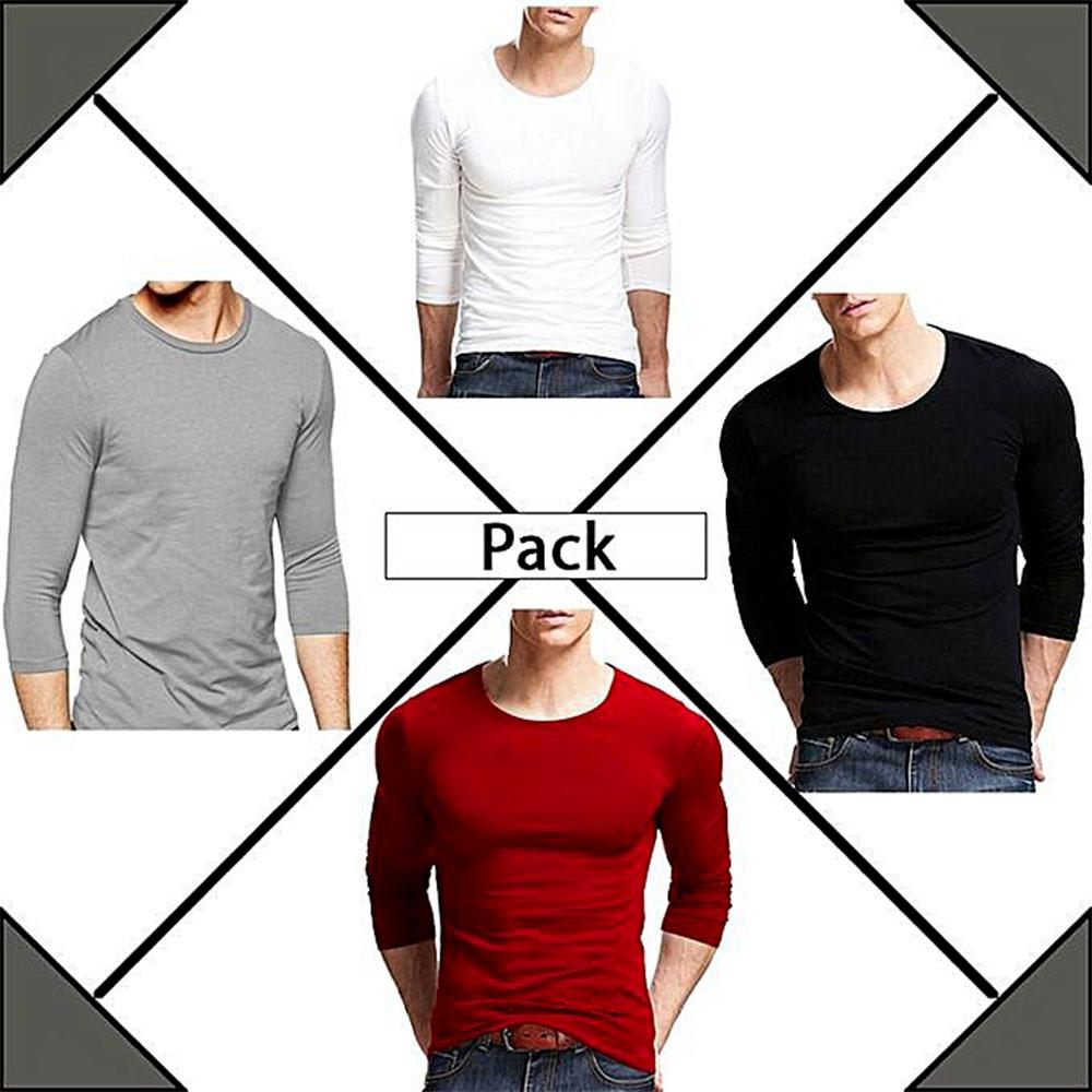 Pack of 4 Combo Men's Full Sleeve t-shirt. | Daraz.com.bd