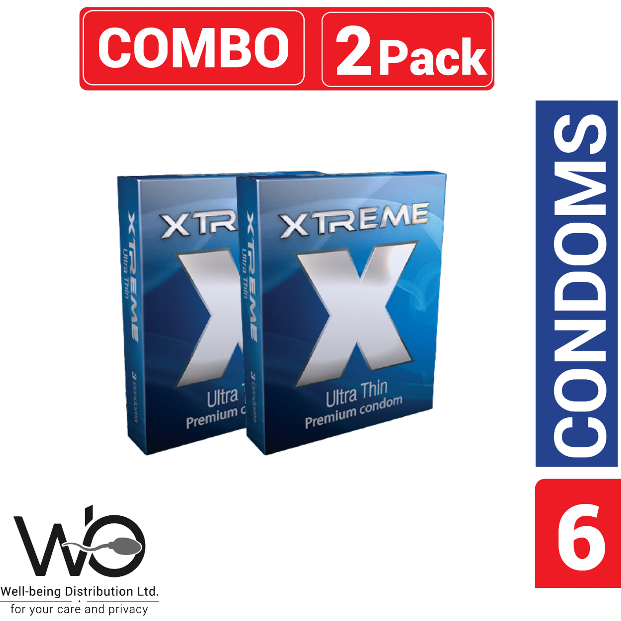 Xtreme - Ultra Thin Condom -3X2=6Pcs, Combo Pack - 2 Packs | Daraz.com.bd