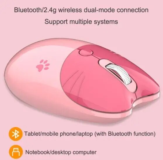 Mofii Bluetooth Wireless Mouse Computer Mouse Cute Cat 2.4G Wireless ...