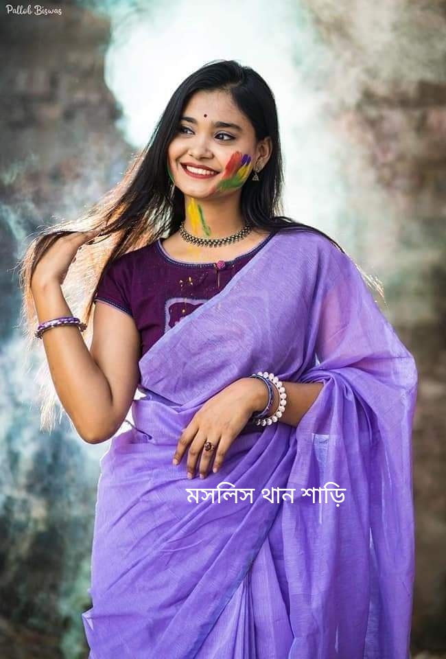 Exclusive Design Half Silk Tangail Tat Flat Color Chumki Saree for ...