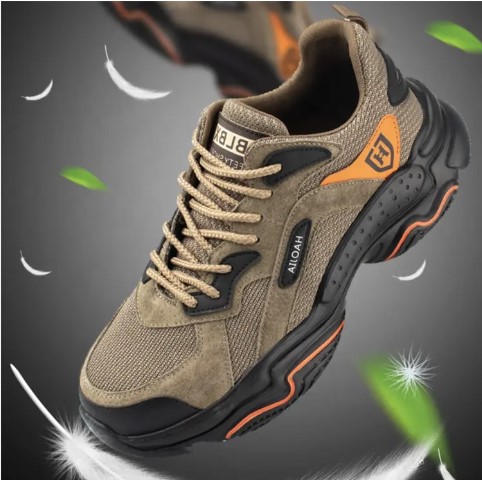 HAOJIA lightweight lather Safety Shoe for Bikers, Construction ...