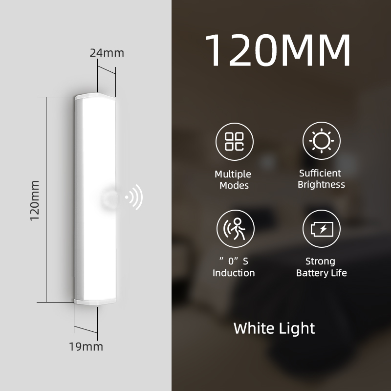 USB LED Closet Light Motion Sensor Magnetic Night Light Rechargeable ...