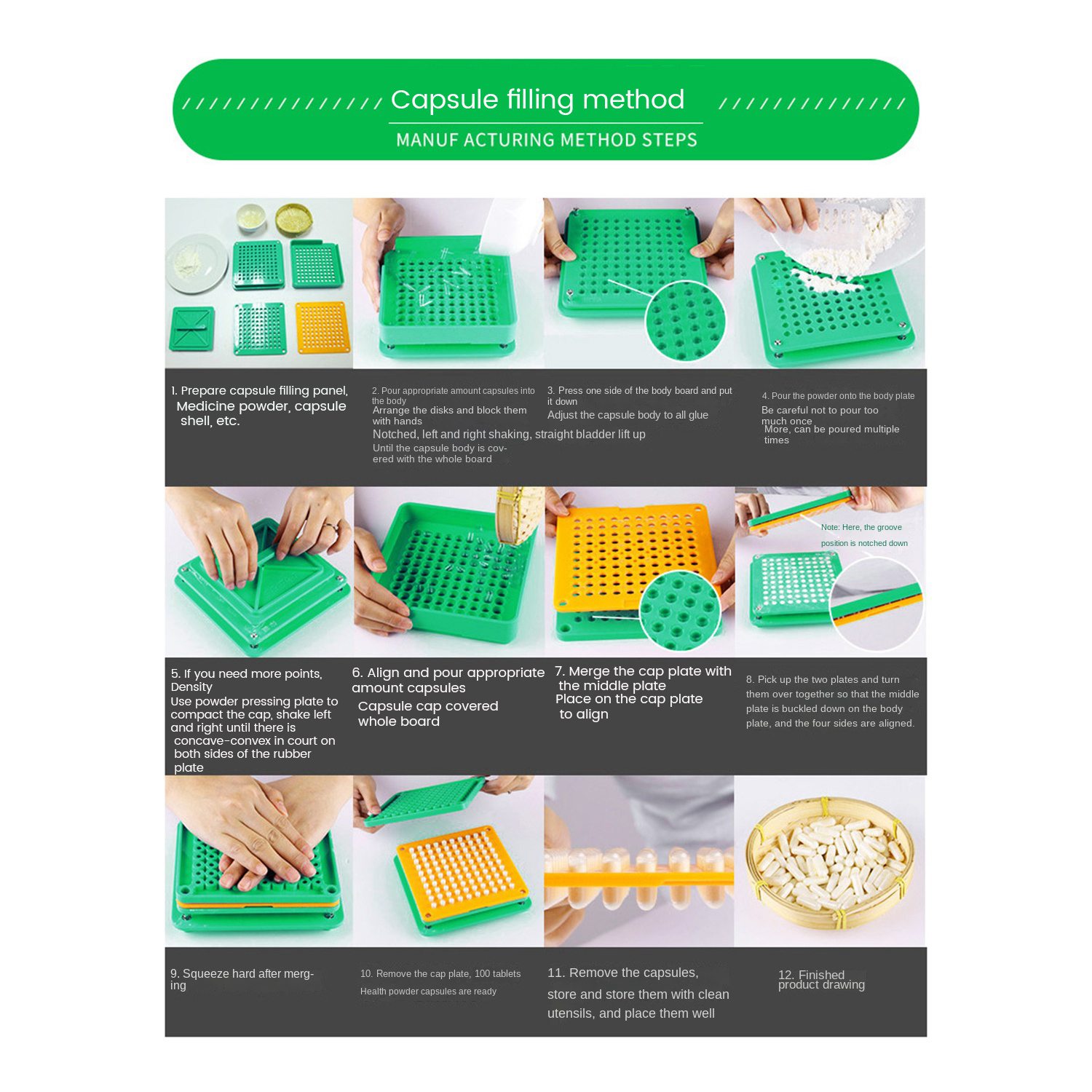 1 Piece Capsule Filling Tray 00 100 Hole Capsule Filler Capsule Filling ...