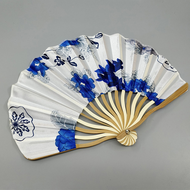 1pc Japanese Style Retro Shell Shaped Fan Silk Cloth Bamboo Folding ...