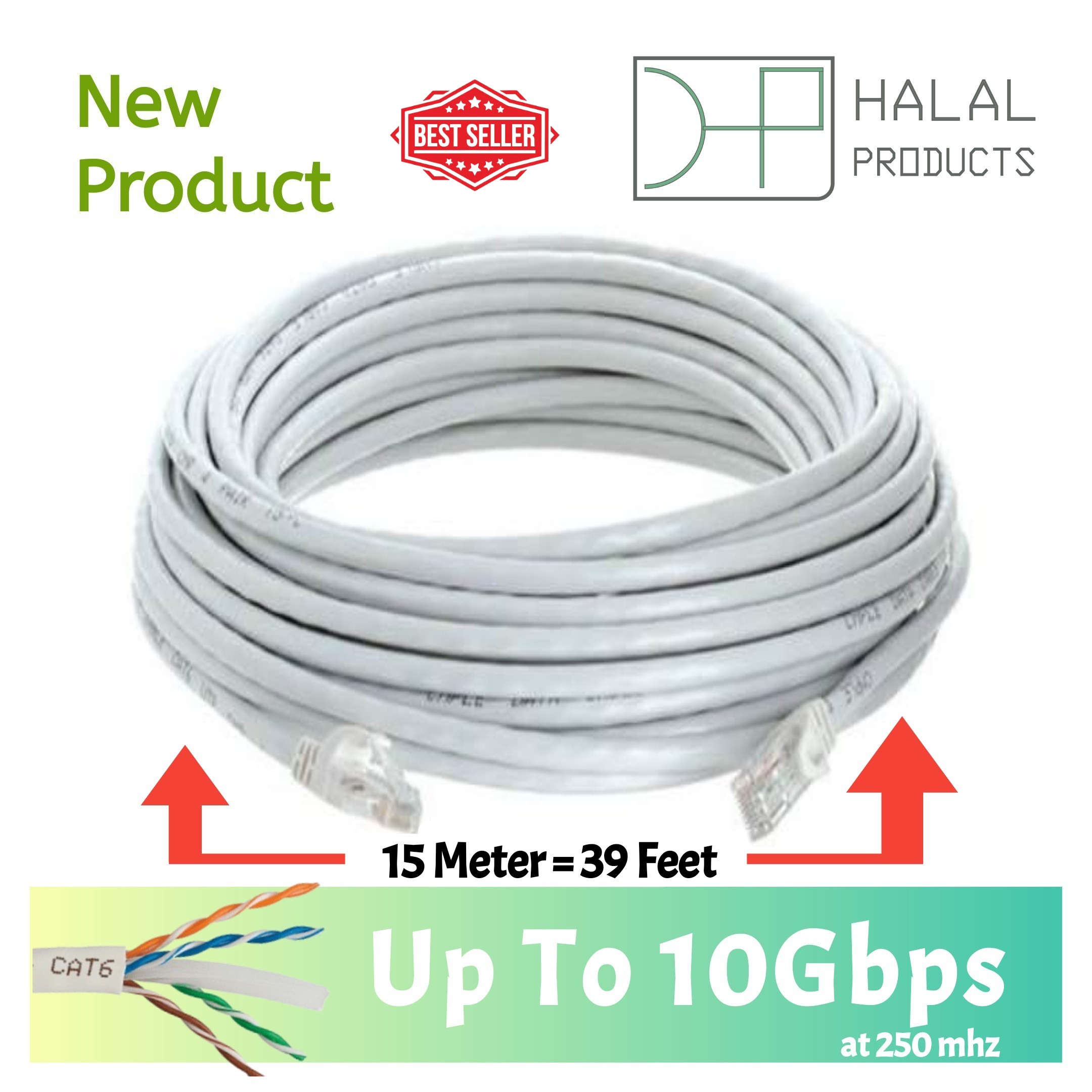 RJ45 Cat6 Ethernet Network Cable 15 Meter Cat6 Cable Ethernet Network ...
